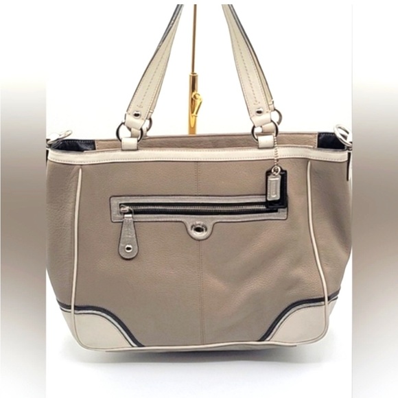 Coach | Bags | Coach Laura Bag In Taupe Ivory Leather Amazing Price ...